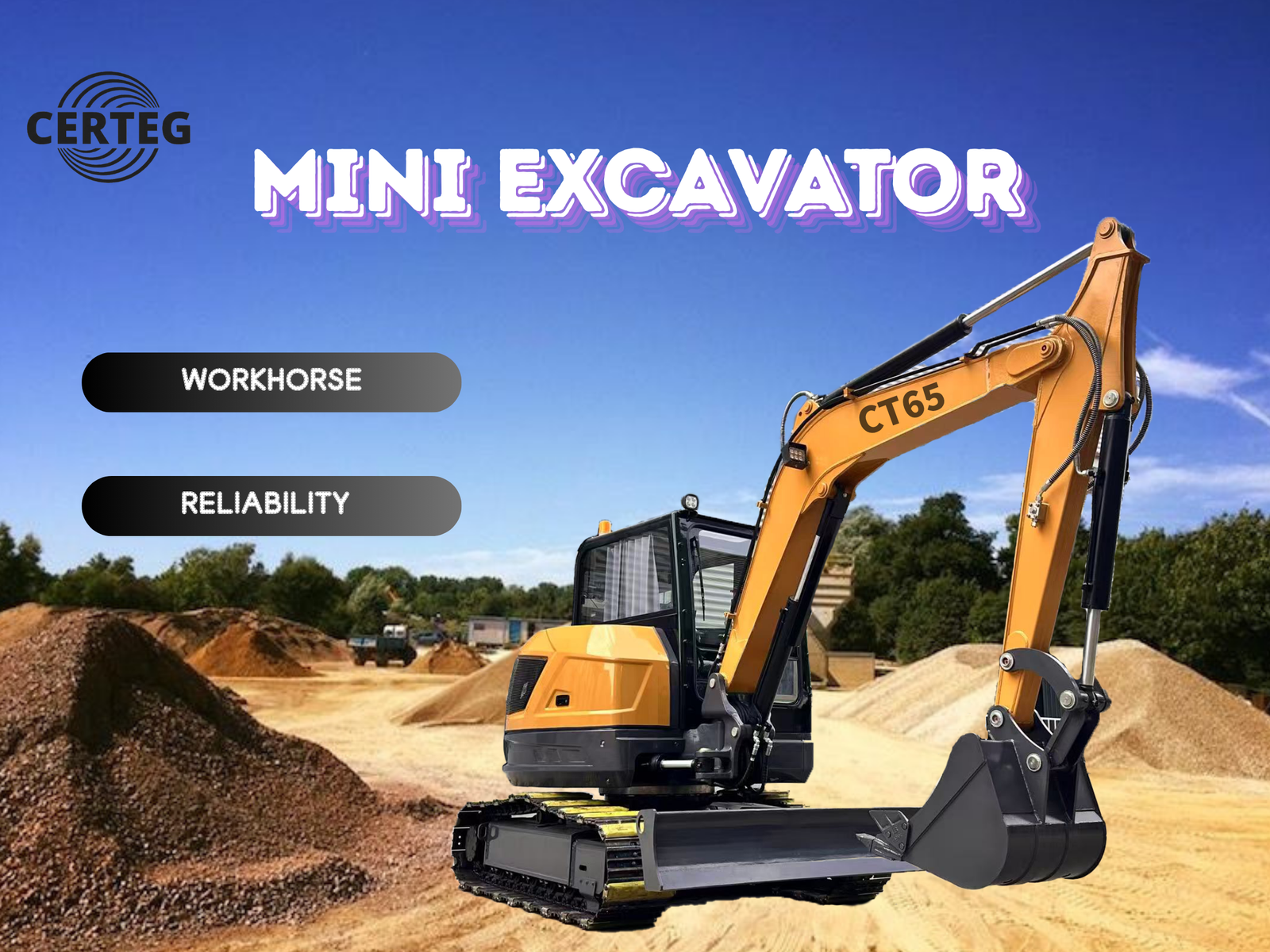 6.5 Ton Compact Excavator for Earthmoving-Certeg CT65 | Certeg Machiney